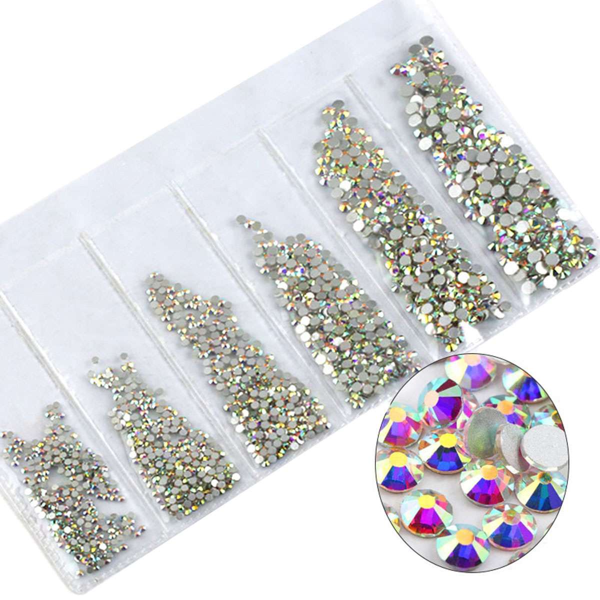 Glas Strass Steine Crystal AB Mix Nailart | Lovenails-Shop